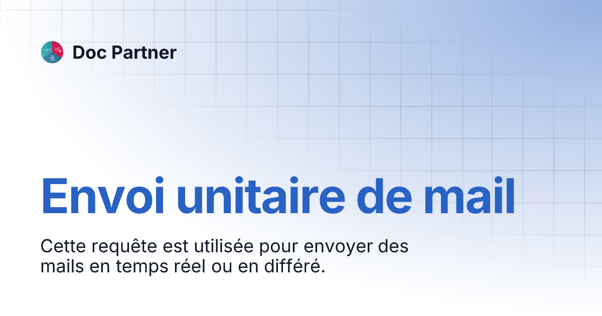Envoi unitaire de mail | Doc Partner