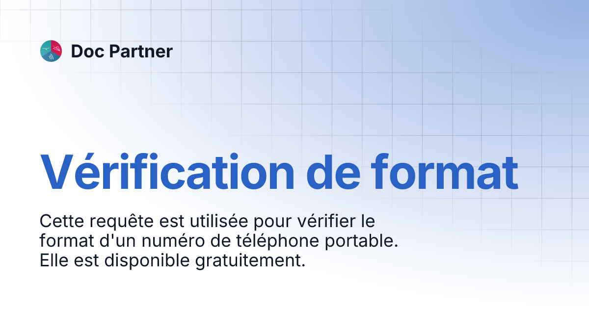 Vérification de format | Doc Partner